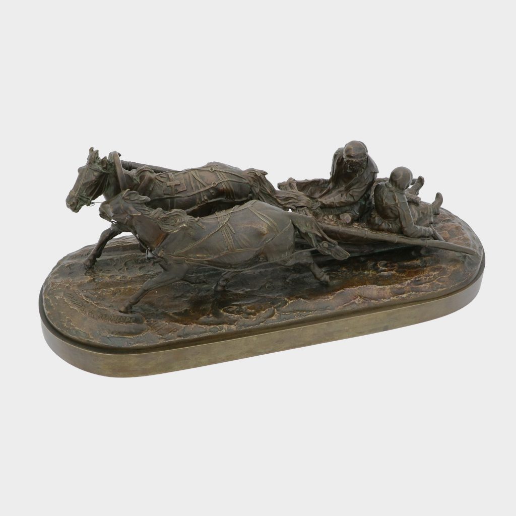 Lanceray bronze group, "On the Sled",19th century - RDM Fine Art, Inc.